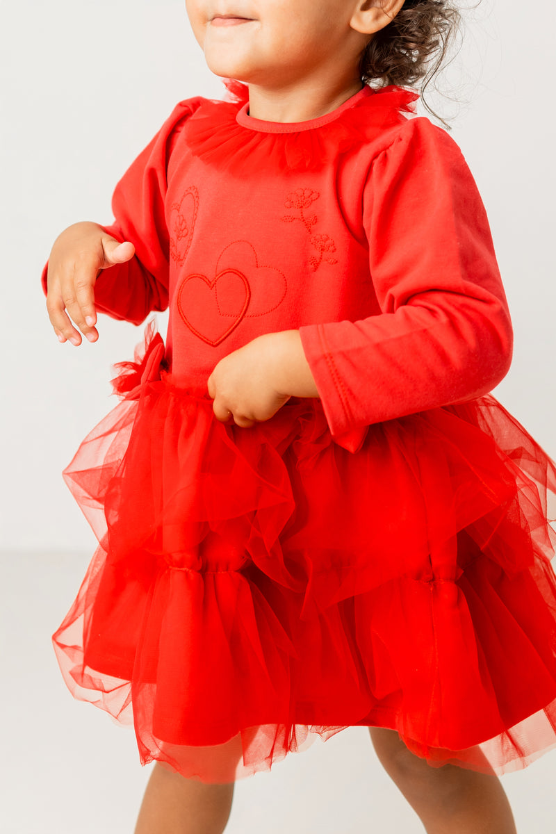 Pastels & Co Diana - Red Tulle Dress – JMK Junior